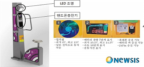 학여울공원에 설치된 자가발전 운동기구
