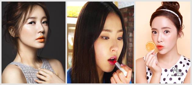 뷰티 윤은혜 신세경 황정음의 공통점 오렌지 컬러 메이크업
