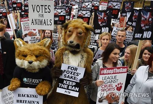BRITAIN FOX HUNTING BAN PROTEST