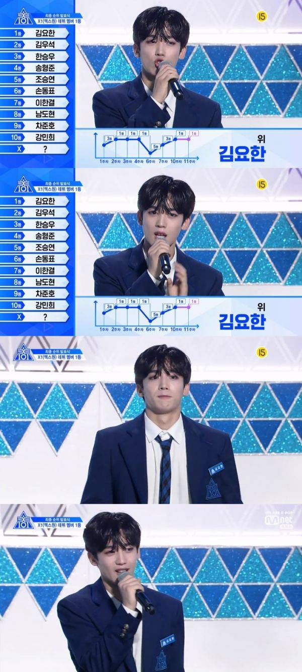 '프로듀스X101' 김요한, 최종 1위 등극..엑스원 센터 차지 [텔리뷰]