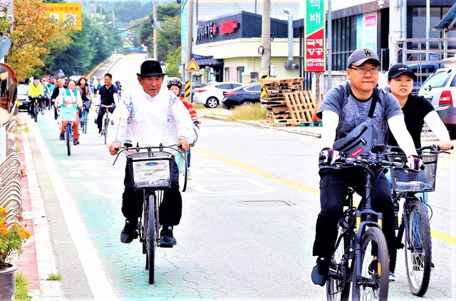 자전거의 고장 상주시낙동 아름다운 길 녹색 자전거 대행진