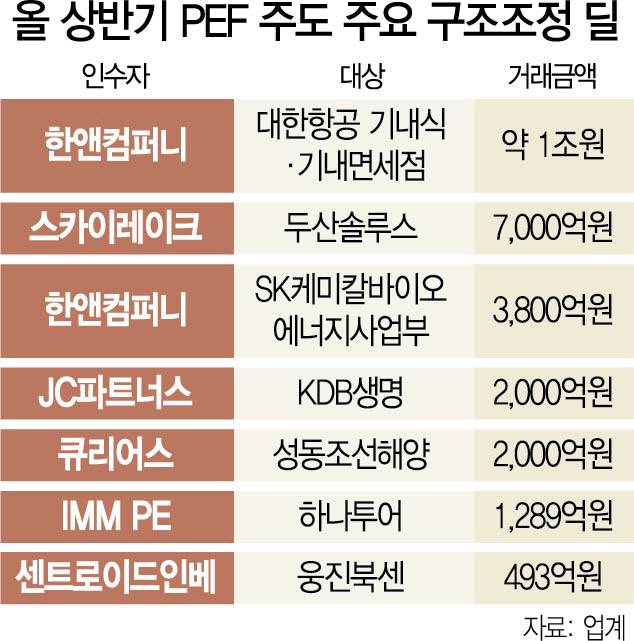 대한항공·두산·KDB생명까지 싹쓸이.."구조조정 성공, PEF에 달렸다"