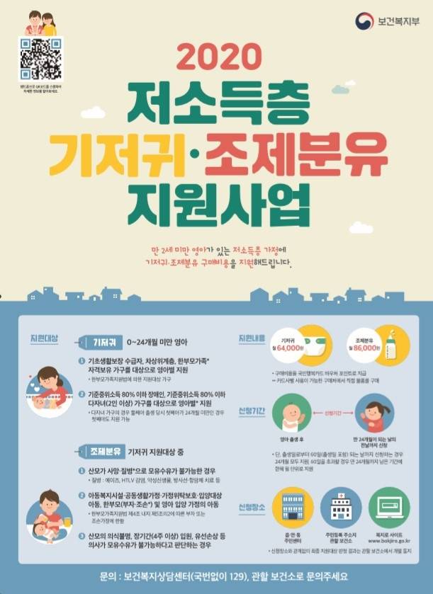 옥천군 저소득층 기저귀·조제분유 지원 대상자 확대