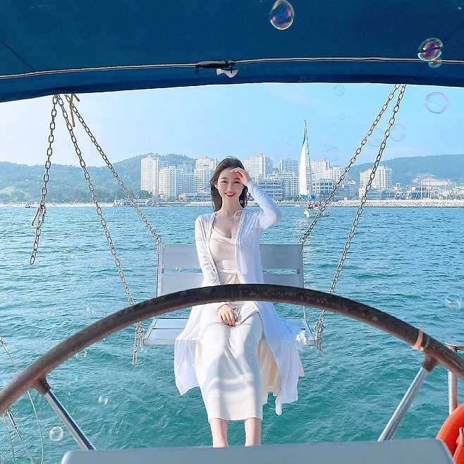 청량한 바다 위에서 타는 그네 여수 페가소스요트투어 🐬🌊 여행여기서 행복할 것