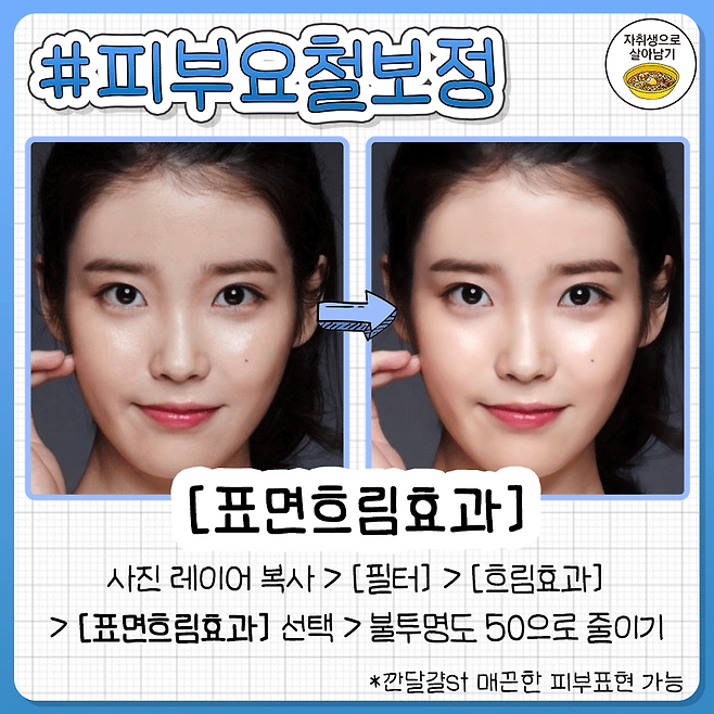 얼굴윤곽피부 보정피부톤 보정피부 요철 보정잔머리 정리팔자주름 제거얼굴뽀샵용 포토샵 기능포토샵 얼굴 보정사진관