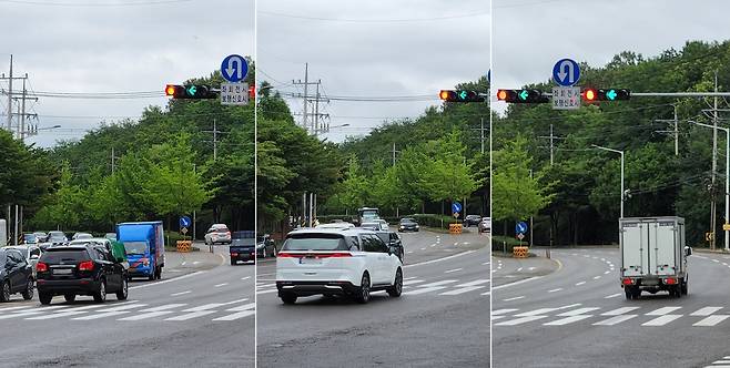 다리 지나 갑자기 보이는 신호등인천 수산동 도로 아찔