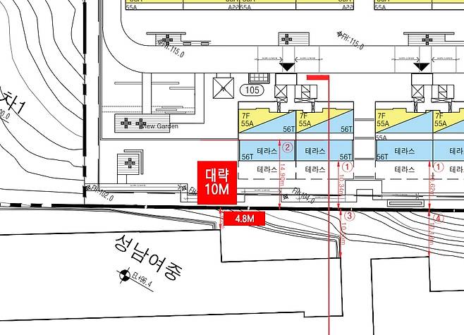 단독 여중 교실 보이는 성남 복정2지구 아파트 ‘사업 신청·승인 국토부·lh 법적 문제 없다”