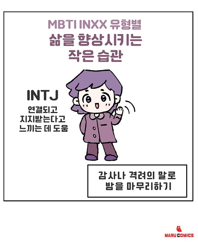 Mbti Inxx 유형별 삶을 향상시키는 작은 습관 마루코믹스