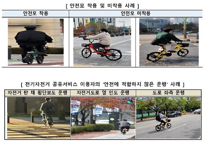 공유 전기자전거 이용객 99 안전모 미착용안전장비 제공해야