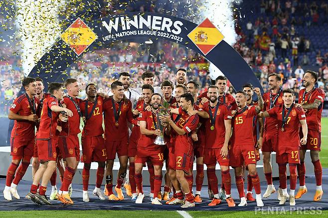 포토 스페인 Uefa 네이션스리그 우승