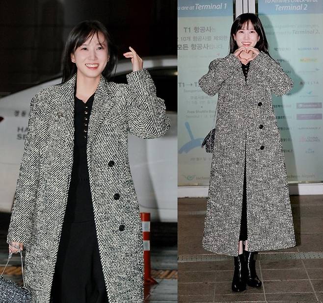 박은빈 돌아온 클래식 올 겨울 유행템 헤링본 코트룩 일본 출국 패션엔