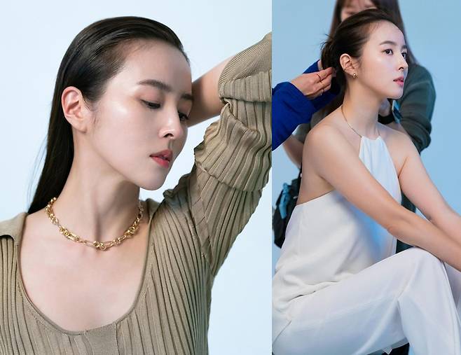 한혜진 ‘반박 불가‘ 여신의 물광 피부 홀터넥 블라우스 슬랙스 니트 패션 스타와 패션