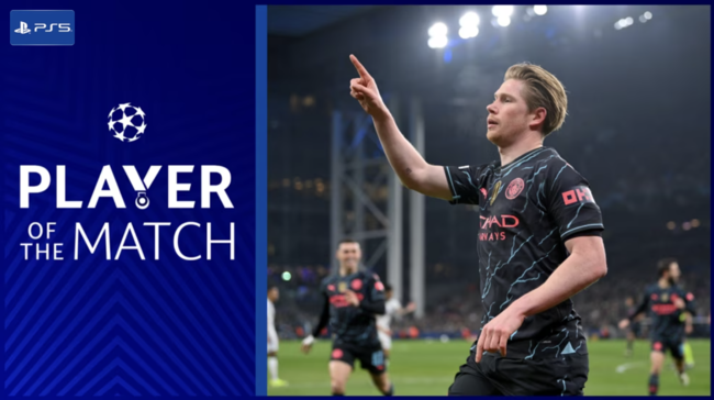 '맨시티 본체' KDB, 1골 1도움으로 POTM..."좋은 경기장서 어려웠던 경기" [공식발표]