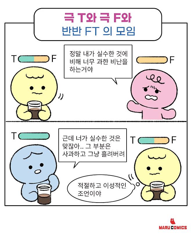 극 T와 극 F와 반반 F T의 모임 마루코믹스