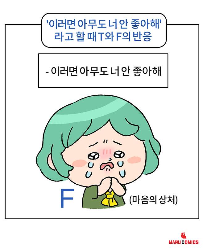 이러면 아무도 너 안 좋아해라고 할 때 T와 F의 반응 마루코믹스