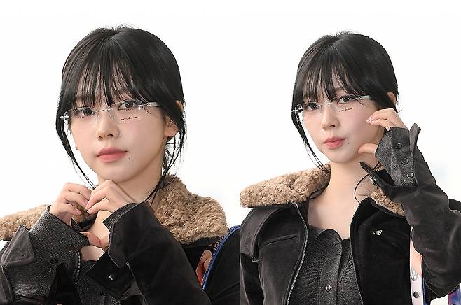 카리나 안경 쓰니 더 Ai 같아터프한 무스탕 재킷 카고 팬츠 공항패션 스타와 패션