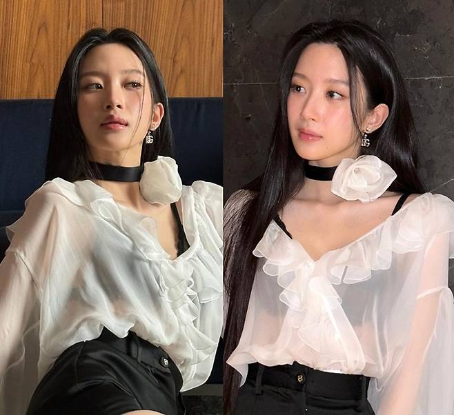 문가영 밀라노 들었다 놨다 우아 섹시 다 되는 시스루 블라우스룩 패션엔