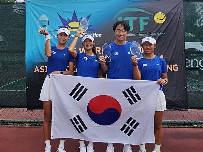 U 14 여자 테니스 대표팀 Itf 지역예선 일본 꺾고 우승월드 주니어 대회 본선 진출권 획득