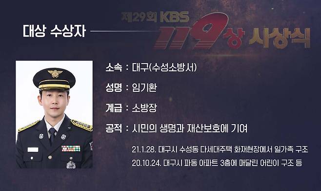 ‘KBS 119상’ 수천 번의 현장 출동…수많은 인명 구조한 소방관들