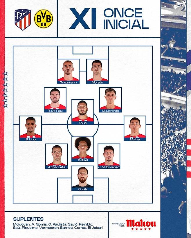 ‘그리즈만 Vs 퓔크루크 Ucl 8강 1차전 At 마드리드 Vs 도르트문트 선발 명단 공개