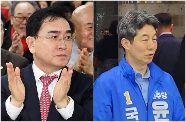 낙선 태영호 찾아와 꽃다발 축하”감동한 윤건영