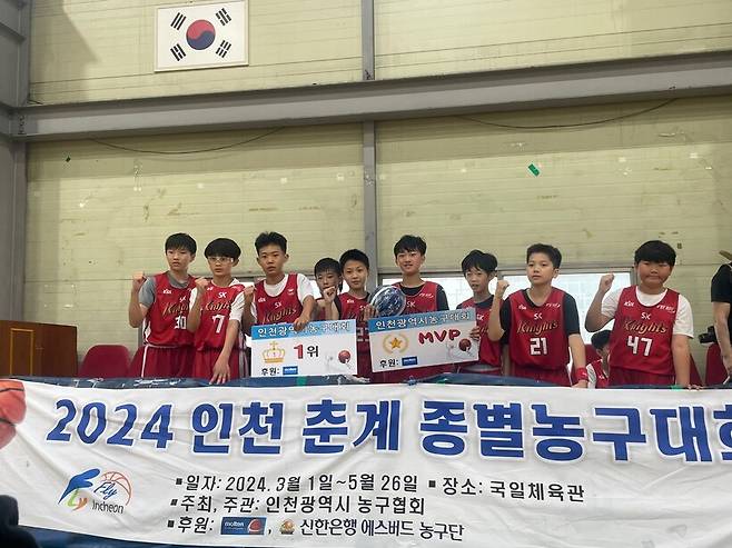 장동영 원장의 검단 엘리트 인천 춘계 종별농구대회에서 U12부 우승과 U13부 준우승 거둬