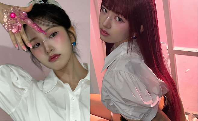 안유진 흰블라우스 입고 빨간머리 마법소녀로 변신 라이프 뉴세이