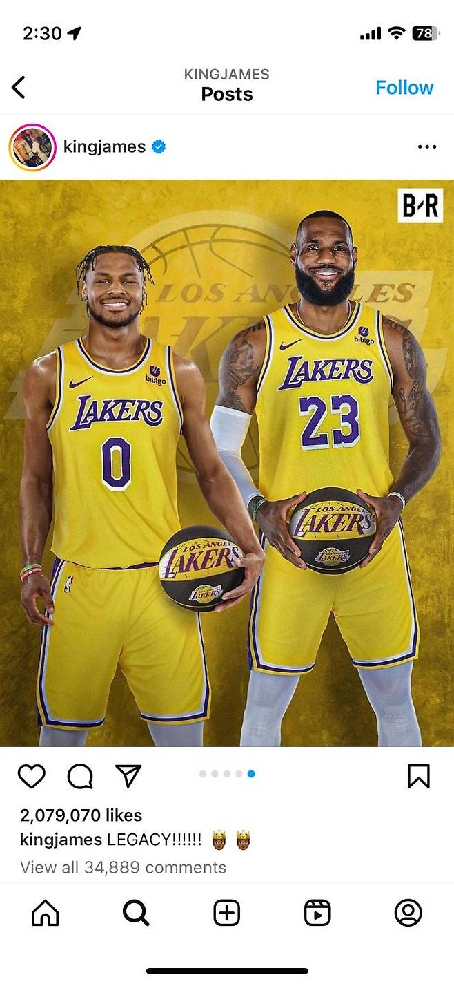Nba 최초 ‘父子 한 팀 ‘킹 르브론 제임스 소원 이뤘다