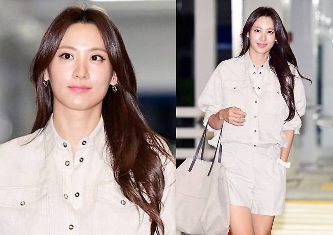 수현 멀리서 봐도 눈에 띄는 우아한 미모 긴 머리 웨이브 헤어스타일 뷰티는 내운명