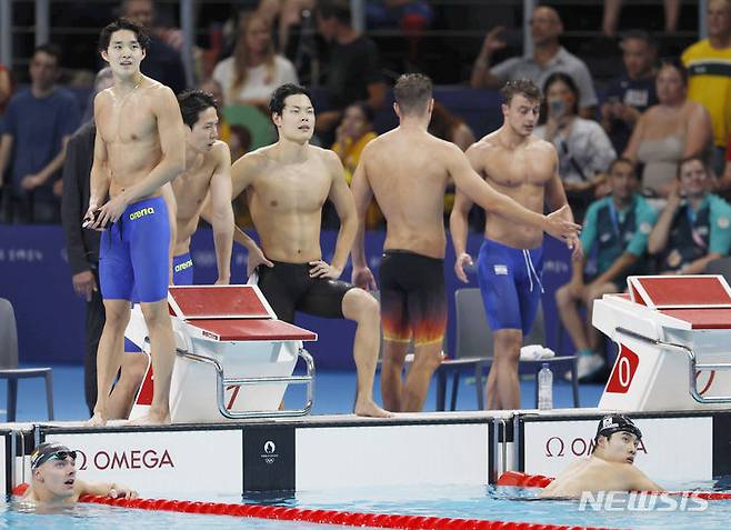 한국 남자 계영 800m 6위사상 첫 올림픽 단체전 메달 불발종합 파리2024