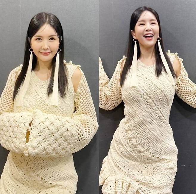 장영란 두아이 엄마 맞아 45세 나이 잊은 초동안 크로셰 원피스룩 패션엔