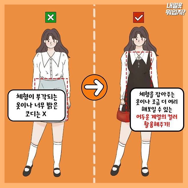 더욱더 날씬해보이게 코디하는 방법 내일 옷 뭐입지