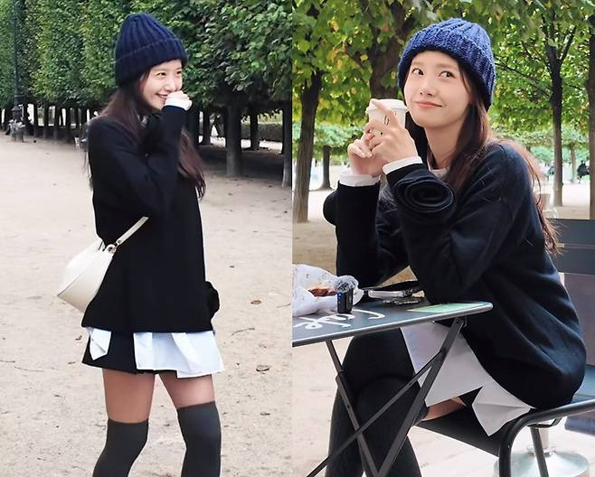 윤아 파리에서 빛난 감성 여행룩 비니셔츠 레이어드로 로맨틱 스타일링 스타와 라이프