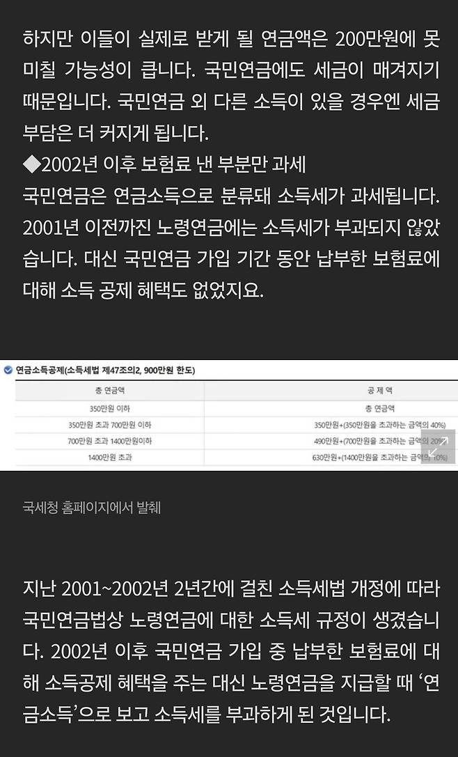 국민연금 月 200만원씩 받았더니세금 내라네요 일확연금 노후부자 에펨코리아