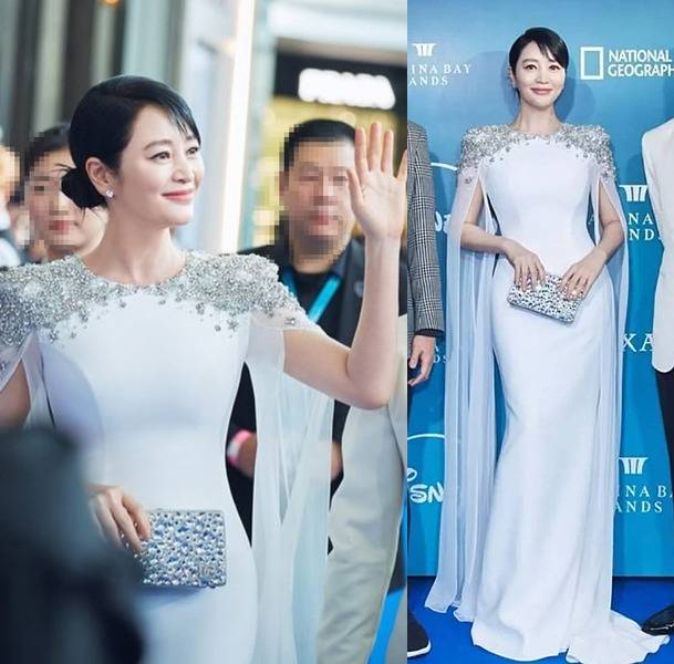 김혜수 싱가포르 홀린 드레스 퀸 완벽한 여신미 우아한 머메이드 드레스룩 스타와 패션