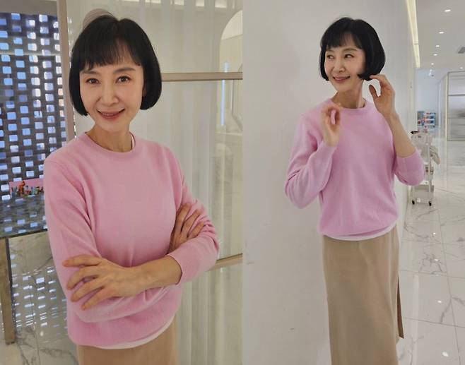 56세 채시라 다시 90년대 리즈시절 소녀 같은 청순미 핑크 니트룩 스타와 패션