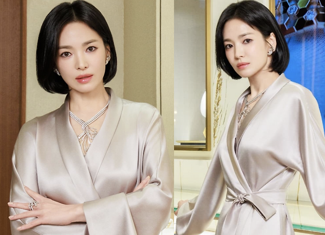 송혜교 43살 맞아 실크 드레스 입고 우아한 미모 스타픽