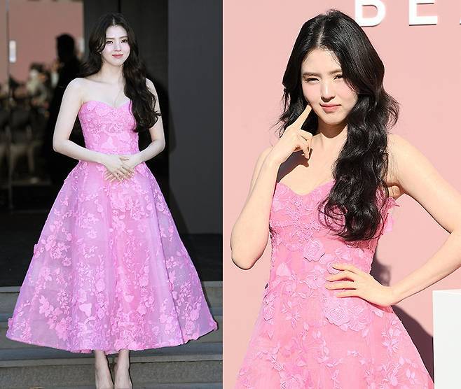 한소희 청담동을 온통 핑크빛으로 물들인 입체 플라워 드레스의 우아한 매력 스타와 패션