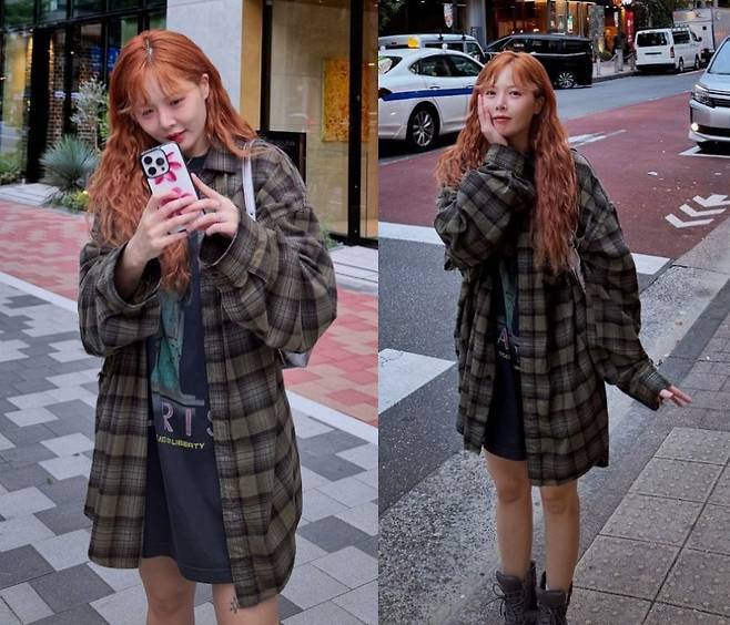 현아 결혼 후 더 러블리해진 미모 오버핏 체크 셔츠 스타일링 스타와 라이프