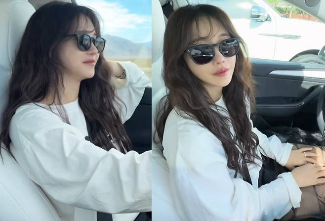 이지아 40대 후반의 세련된 반란 흰 티 하나로 스타일리쉬 드라이브 룩 완성 스타와 패션