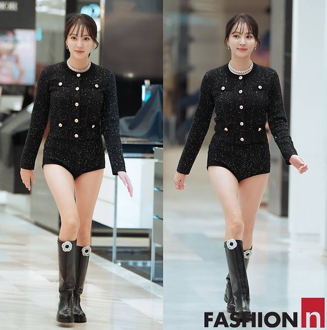 정혜성 여의도 시선올킬 겨울 잊은 파격 하의실종 숏팬츠 셋업룩 패션엔