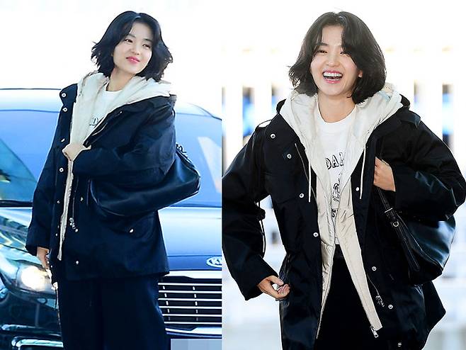 김태리 능글맞은 버섯머리 요정 후디 입고 친근감 100배 밀라노 출국 공항패션 뷰티는 내운명