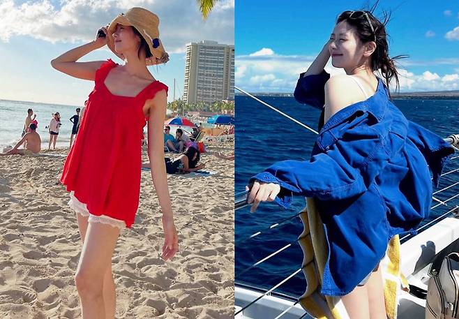 정소민 하와이 요트에 올라탔다 와이키키에 뜬 163cm 여리여리 원피스 휴가패션 대본은 내운명