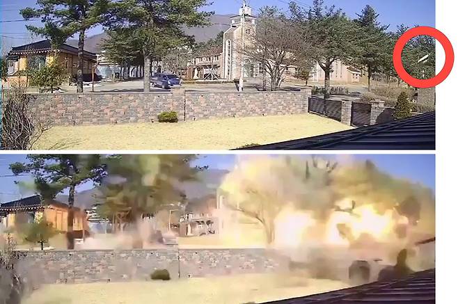 민가에 폭탄 ‘날벼락군 100분 뒤에야 오폭”