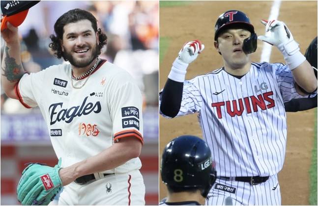 한화 폰세·lg 박동원 2025 Kbo 리그 3~4월 월간 쉘힐릭스플레이어 선정