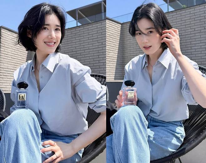 예뻐졌다 말 안 할 수 없네 하얀 피부에 롱다리 뽐낸 여배우 데님룩 대본은 내운명