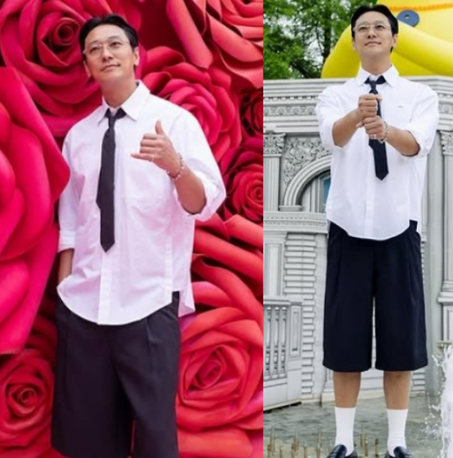 187cm 맞아? 167cm처럼 막찍은 배우, 버뮤다팬츠룩 | 패션룸