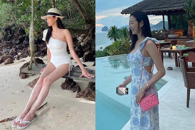 '47세'김사랑,올화이트 수영복으로 173cm 8등신 완벽 비율 뽐내! | 포켓뉴스