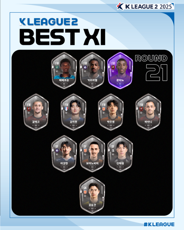 '환상 드롭슛' 린가드, K리그1 22R MVP…K리그2 MVP는 '해트트릭·PK 유도' 부천 몬타뇨