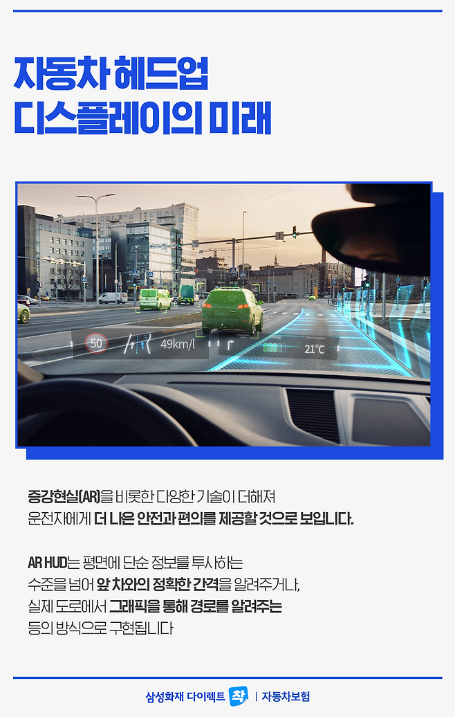 전방 주시율을 높이고 편리함까지 더한 자동차 Hud 헤드업 디스플레이 삼성화재 다이렉트 착